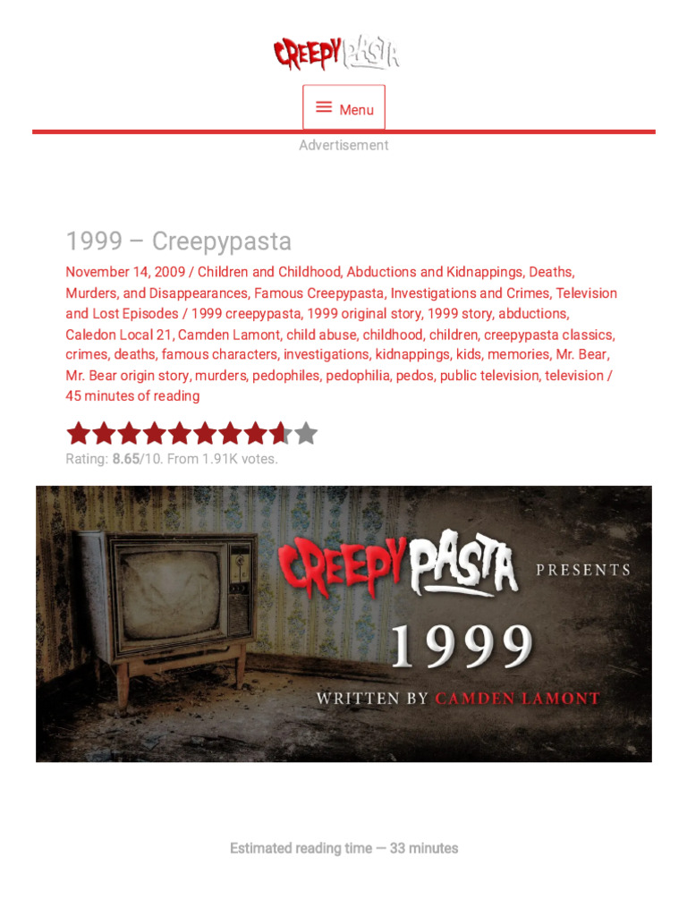 1999 - Creepypasta - Creepypasta | PDF