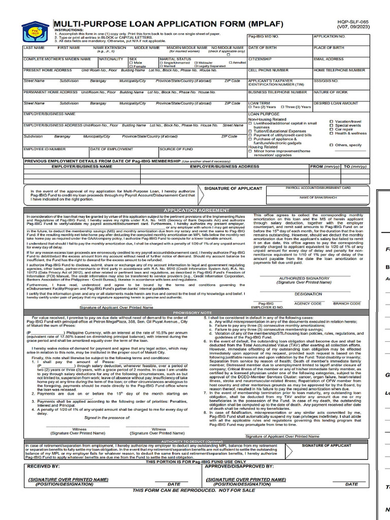 Pag Ibig Loan Form 2023 | PDF