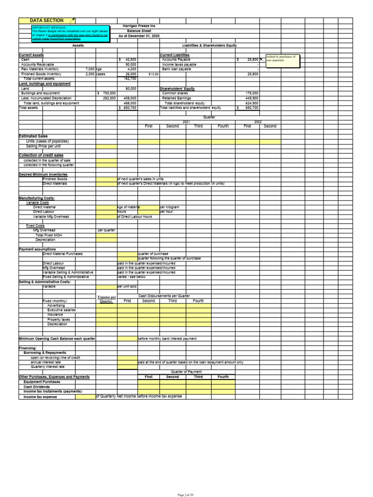 Excel Workbook For In-Class Demonstrations and Self-Practice With Solutions - Chapter 9 Part 1 ...