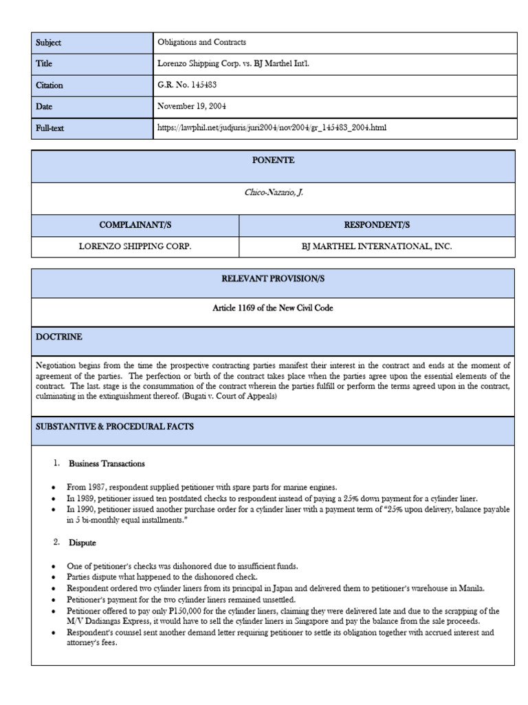 Lorenzo Shipping vs. BJ Marthel Ruling | PDF | Justice | Crime & Violence