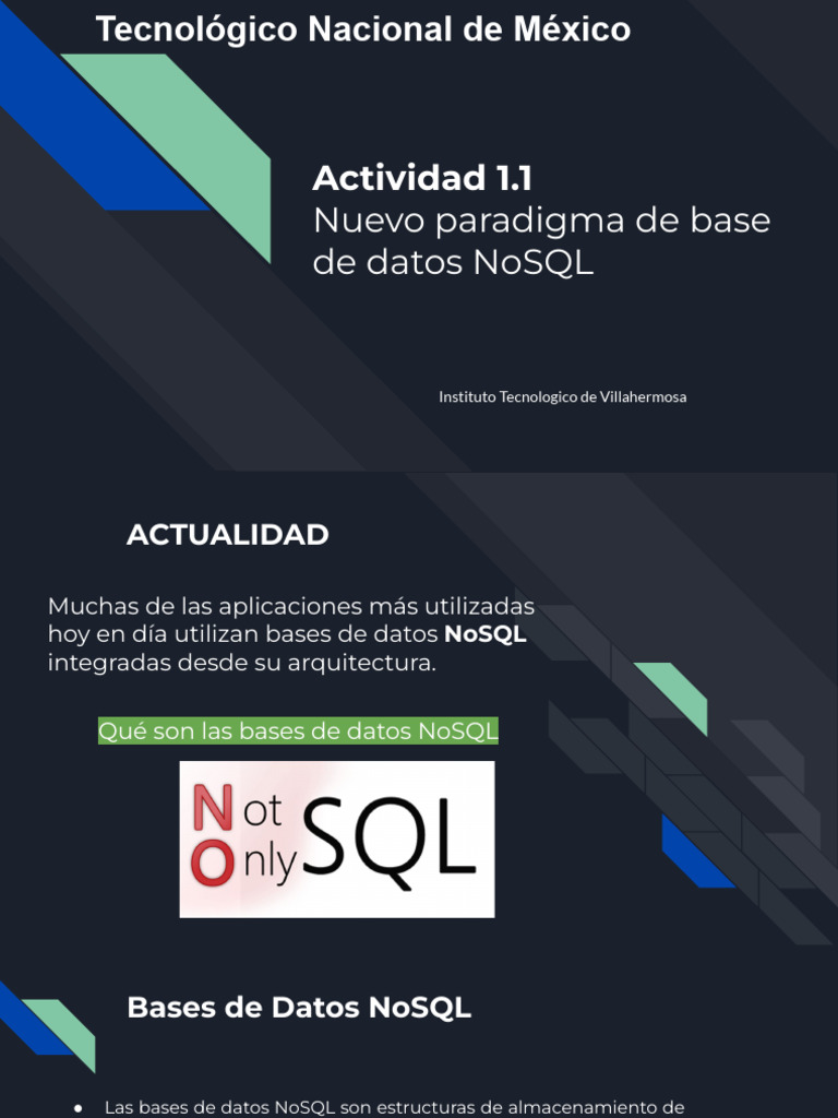 Act1 Nuevo Paradigma | PDF | No Sql | Bases de datos