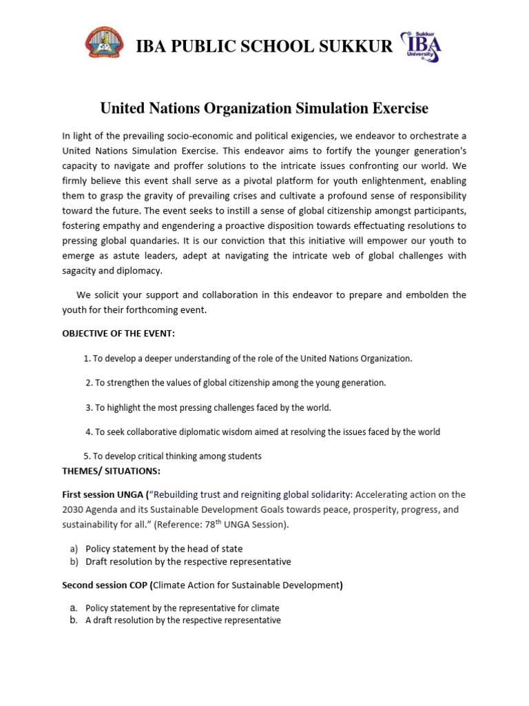 Guidelines UN SIMULATION | PDF | United Nations | International Relations