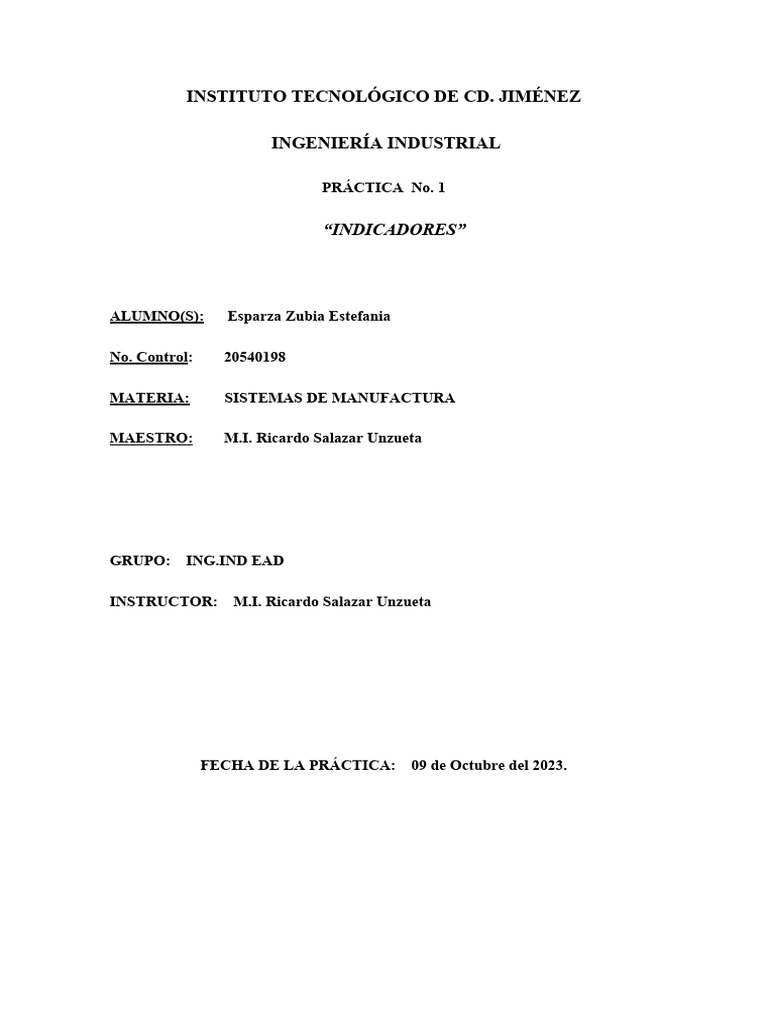 Tarea 1 Unidad II_20540198 | PDF | Business | Lean Manufacturing