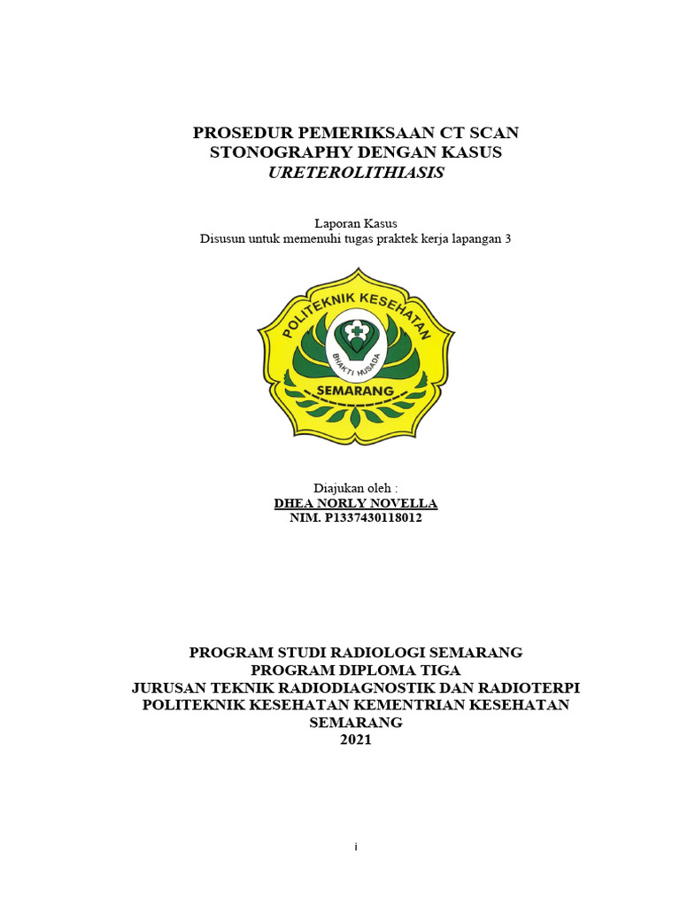 Prosedur CT Scan Stonografi Ureterolithiasis | PDF