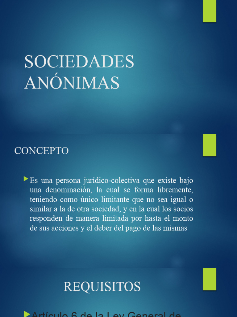 Sociedades Anónimas | PDF | Sociedad de responsabilidad limitada | Compartir (Finanzas)