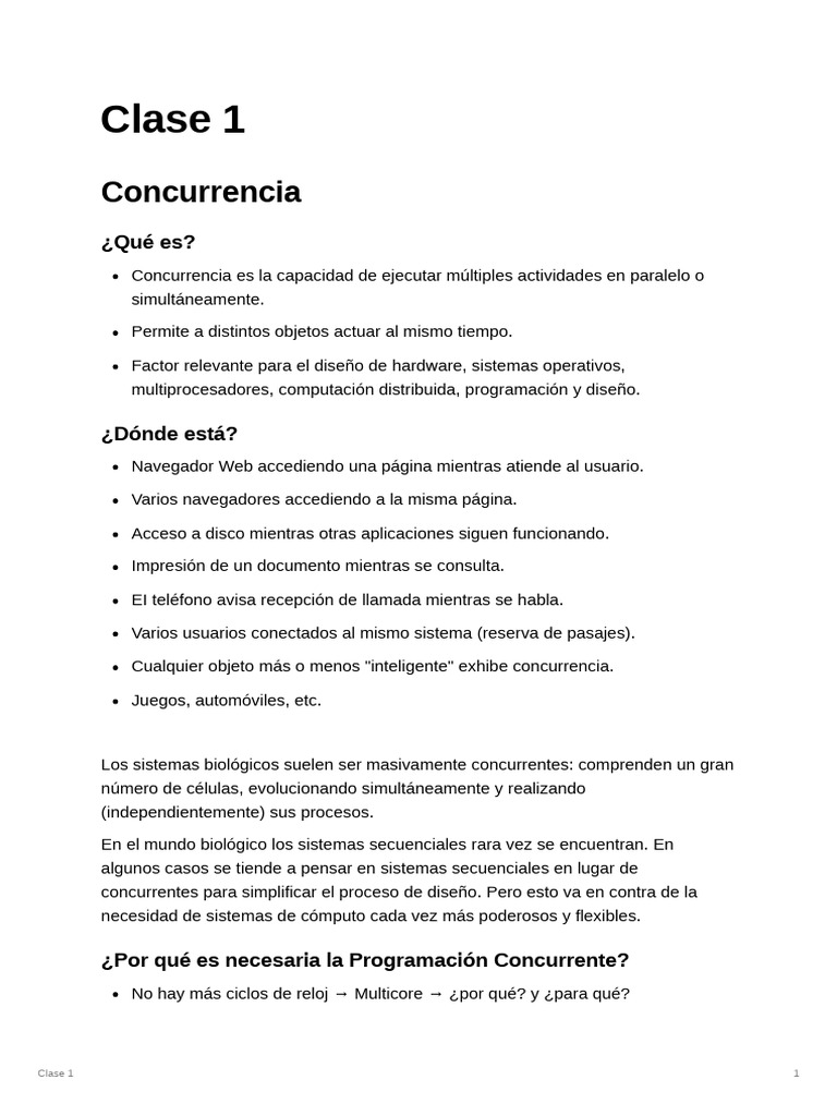 Clases Concurrente | PDF | Unidad Central de procesamiento | Proceso (Computación)