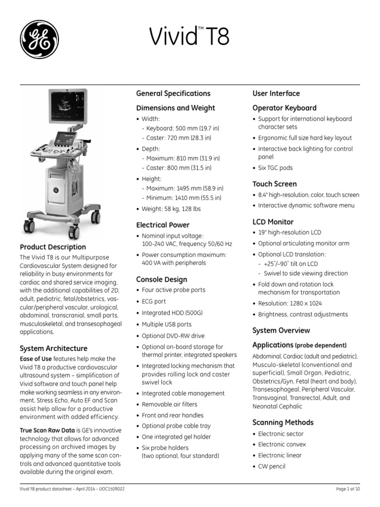 T Vivid | PDF | Medical Ultrasound