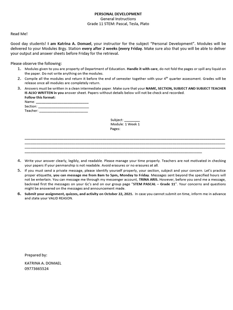 General Instruction | PDF