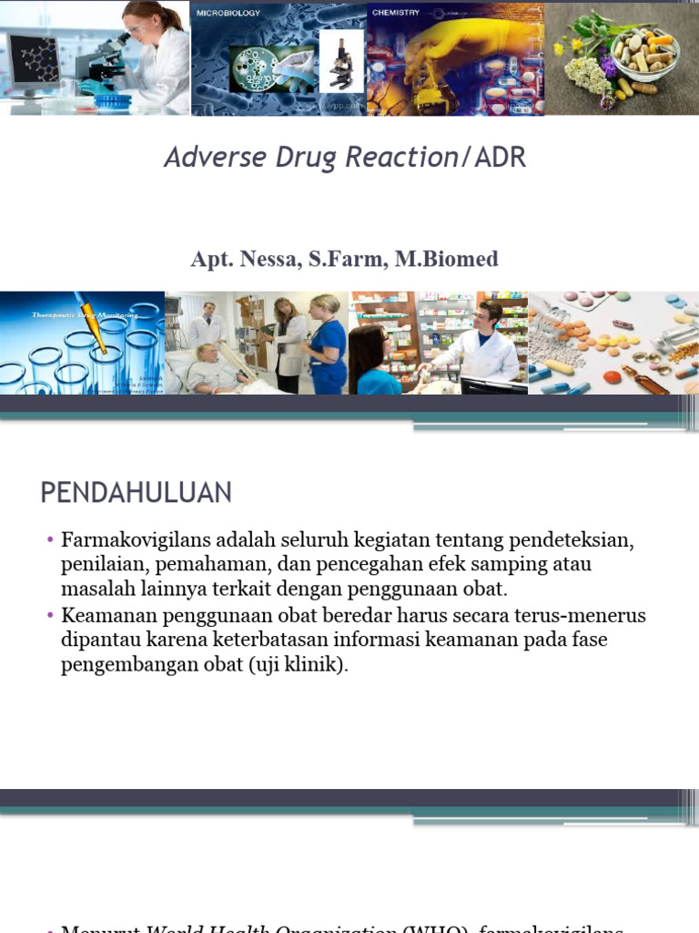Adverse Drug Reaction/ADR: Apt. Nessa, S.Farm, M.Biomed | PDF ...