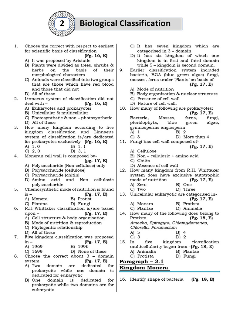 Biological Classification Class 11 | PDF | Protozoa | Fungus