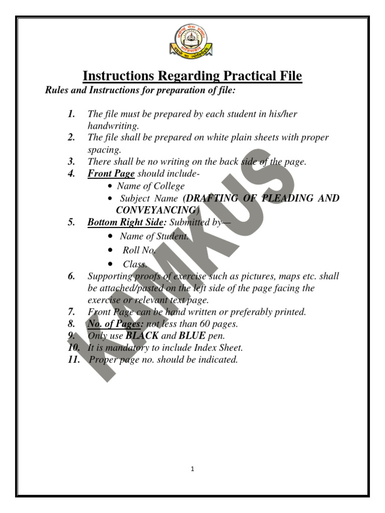 Drafting of Pleading and Conveyancing (Practical File) | PDF | Pleading | Lawsuit