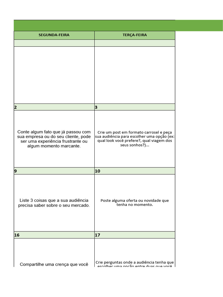 Ideias+de+conteu Dos+365 | PDF | Vida | Marketing