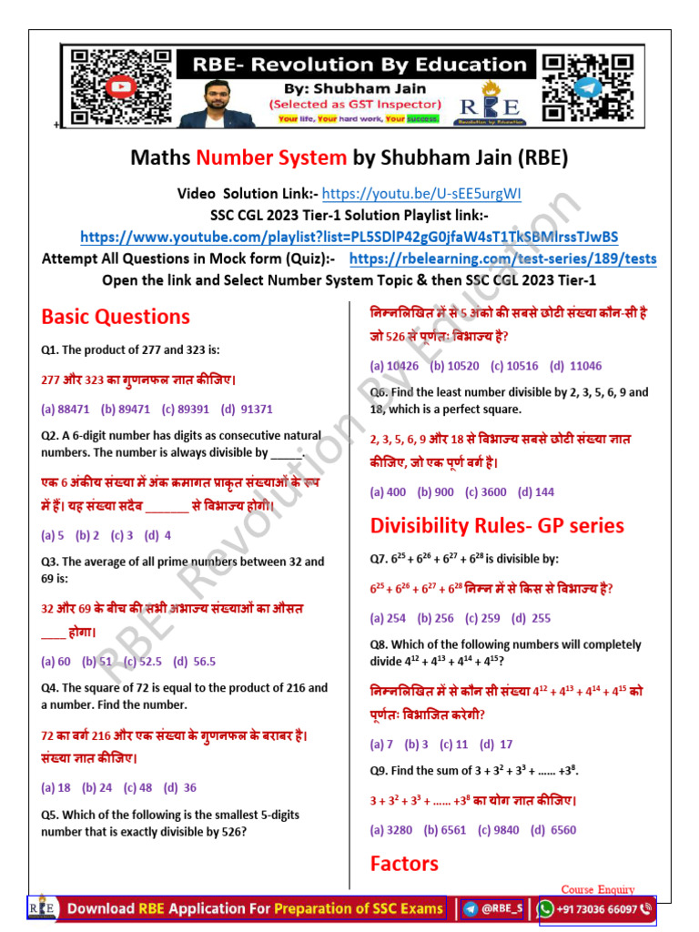 Number | PDF | Division (Mathematics) | Number Theory