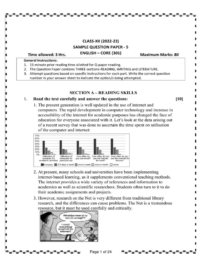 English Core Class Xii Sample Paper 05 | PDF