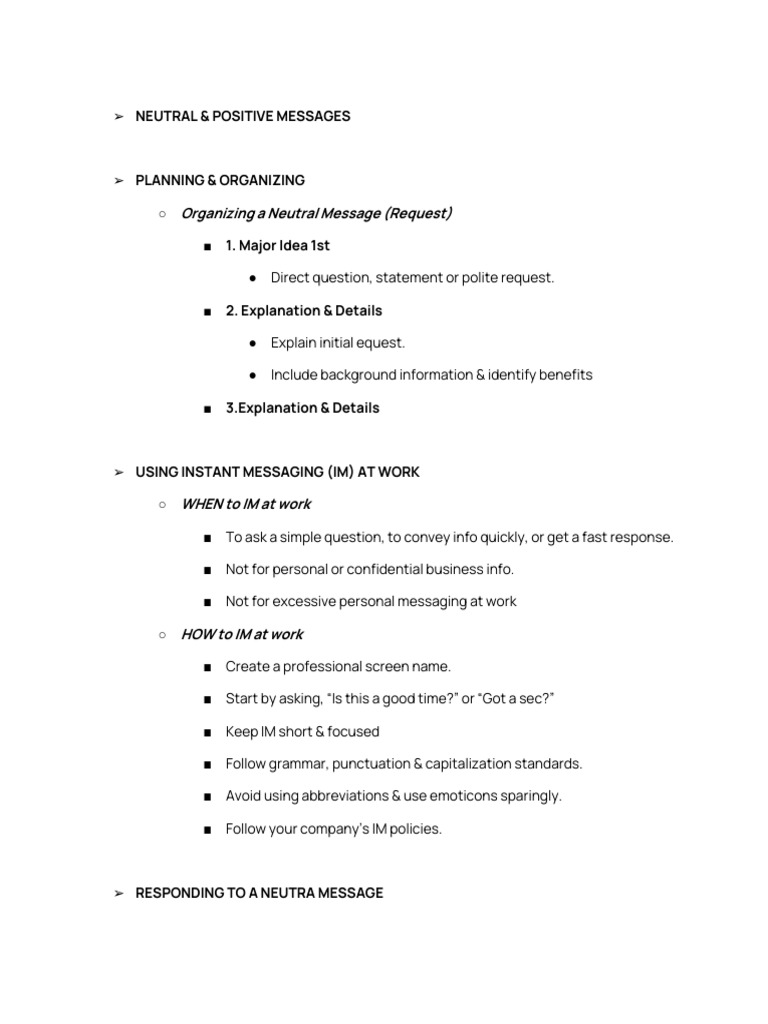 6 - Neutral & Positive Messages | PDF | Sentence (Linguistics ...