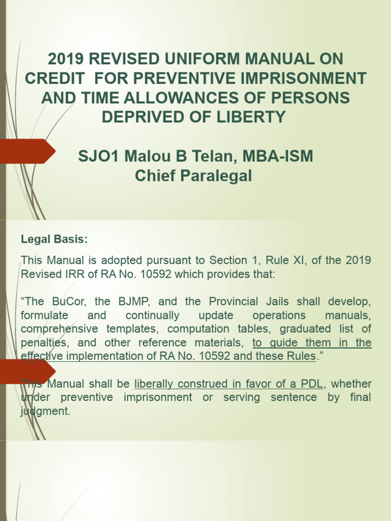 2019 Revised Gcta Manual Pdf Prison Detention Imprisonment