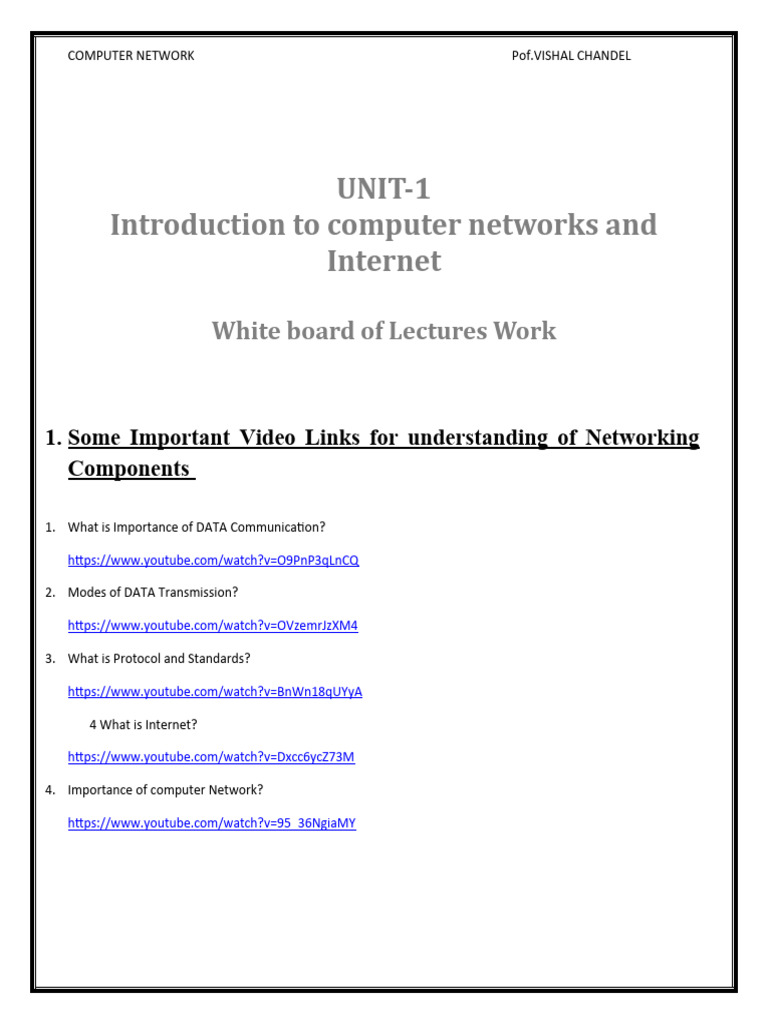 Computer Network UNIT-1 | PDF | Computer Network | Osi Model