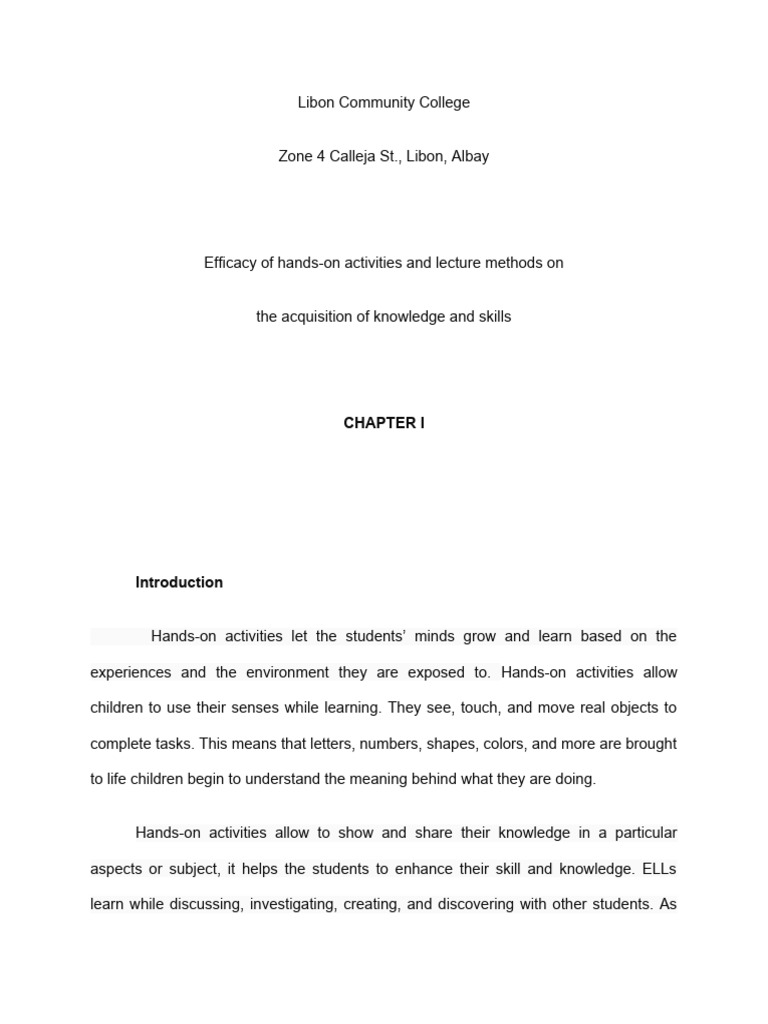 Libon Community College 3 | PDF | Learning | Experience