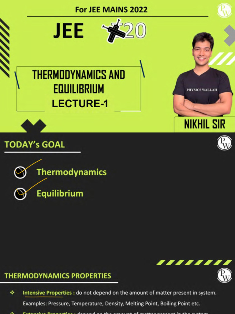Thermodynamics - Chemical Equilibrium and Ionic Equilibrium - Class ...
