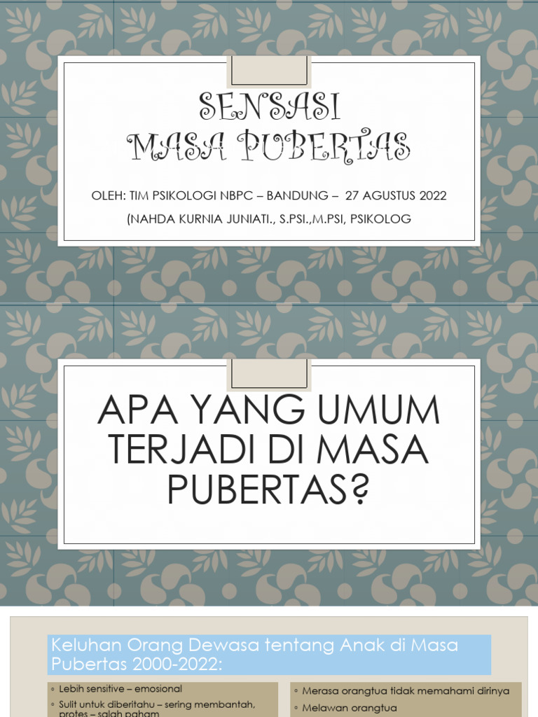 Materi Acara Pubertas 2022 | PDF | Pengembangan Diri