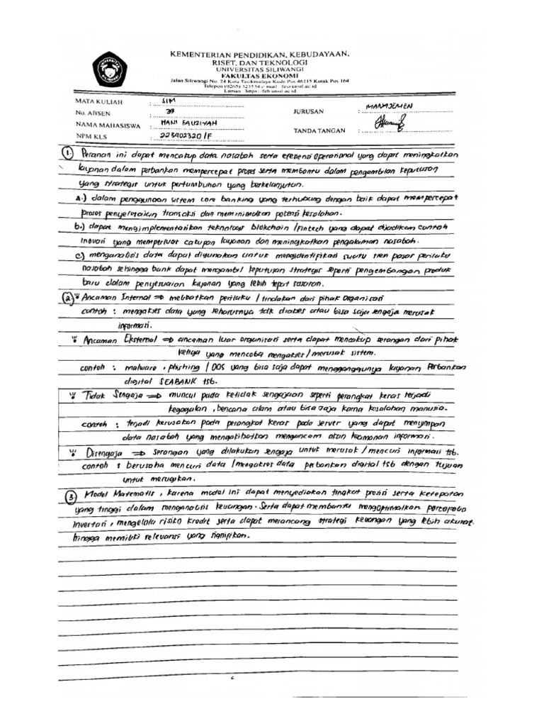 F_2320_HaniFauziyah_UAS SIM | PDF