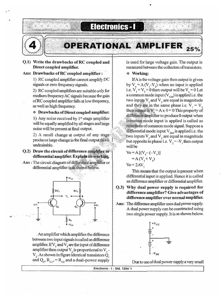 Operational Amplifier | PDF
