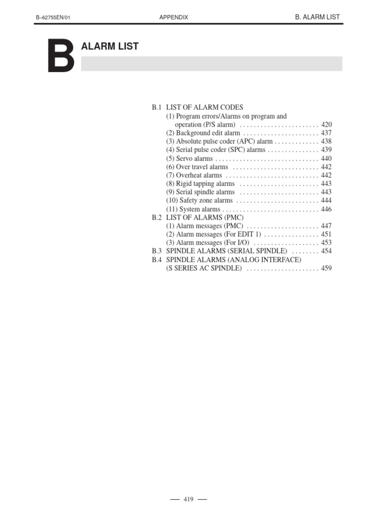 Fanuc 16 - 18 Model C - Alarm List PDF | PDF | Cartesian Coordinate ...