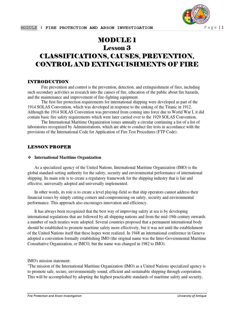 M1 LESSON 3 Classifications Causes Prevention Control and ...
