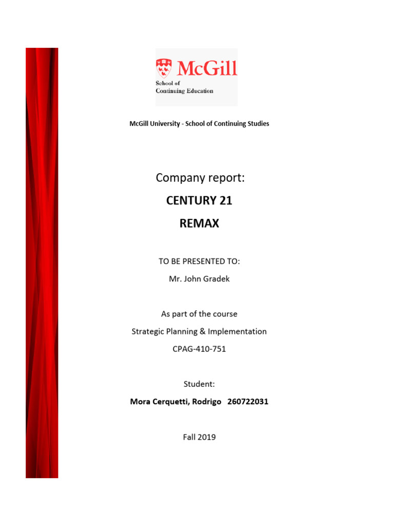 SWOT Analysis: Century 21 vs. RE/MAX | PDF | Swot Analysis | Market (Economics)
