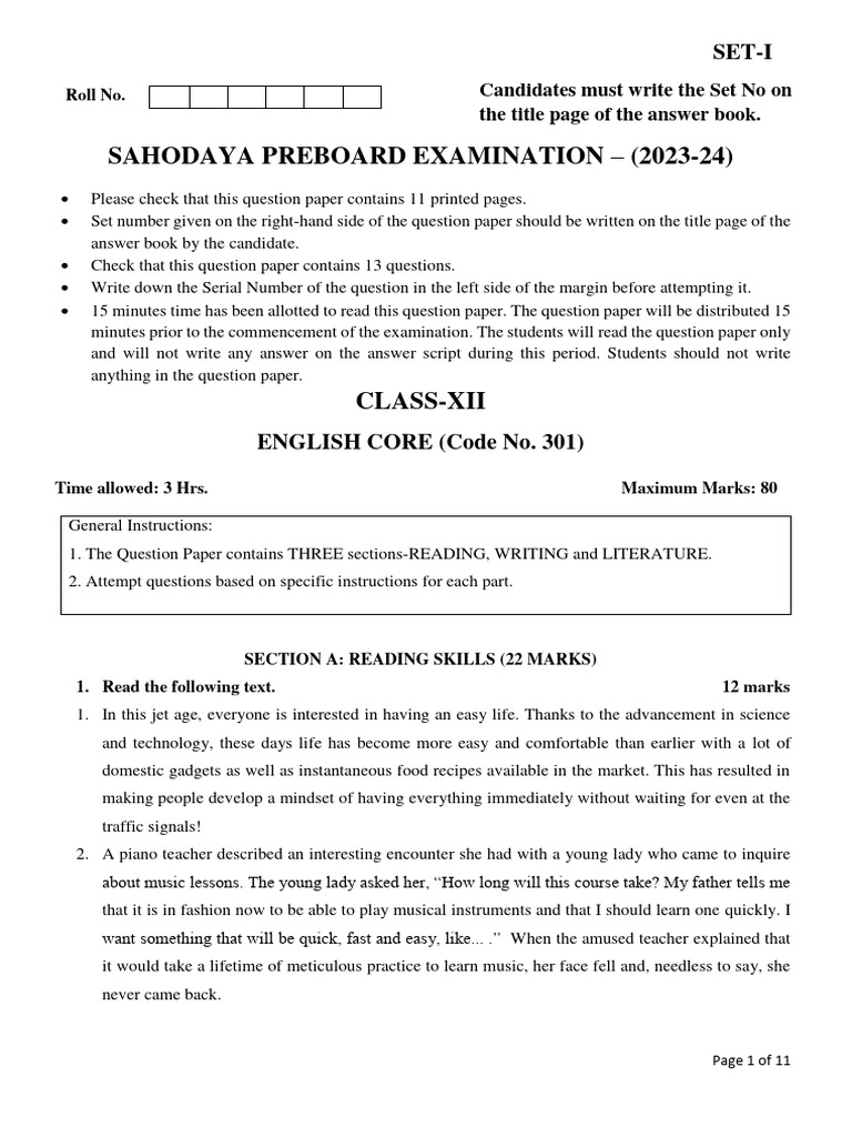 English - QP (Set - 1) | PDF | Social Media | Popular Culture & Media ... English - QP (Set - 1) | PDF | Social Media | Popular Culture & Media ...