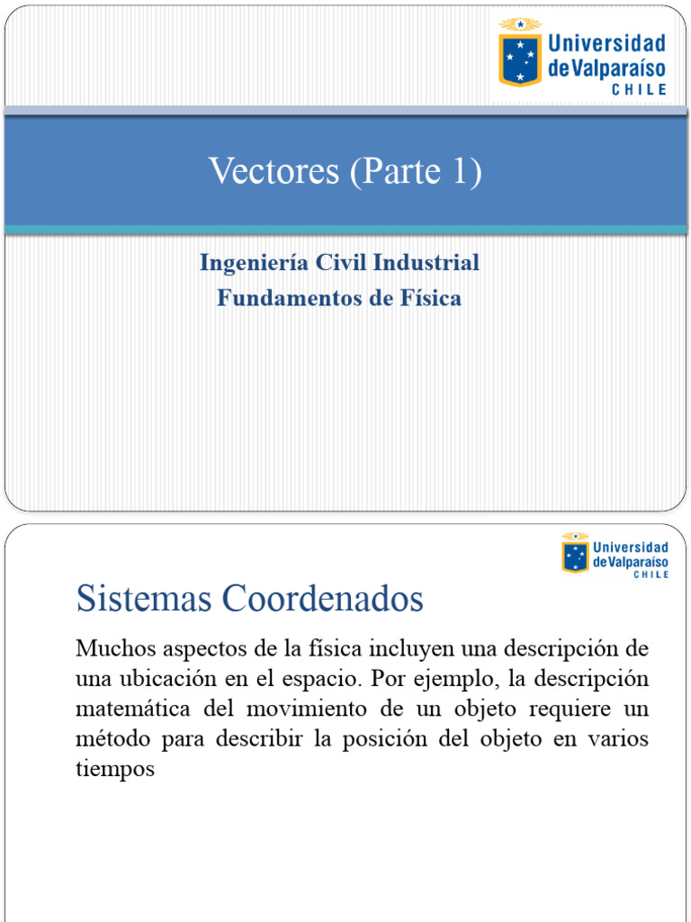 Semana 08 - Vectores 1 | PDF | Vector Euclidiano | Sistema coordinado