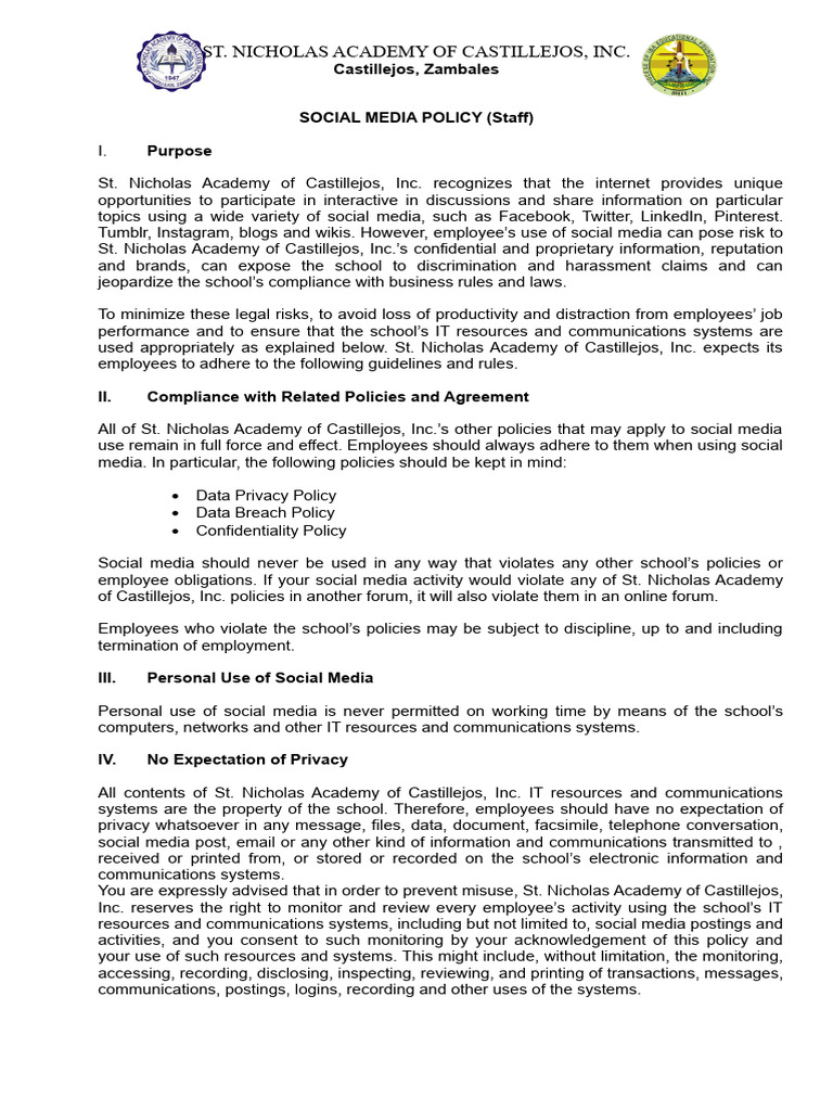 Social Media Policy | PDF | Social Media | Popular Culture & Media Studies
