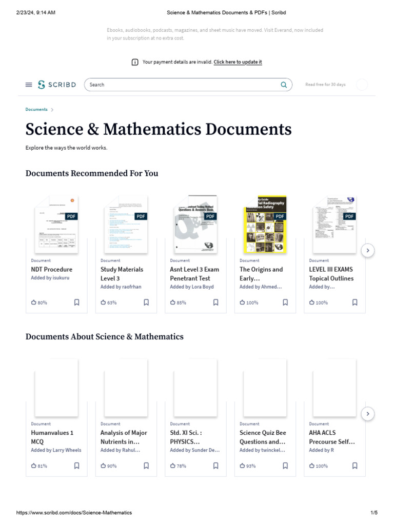 Science & Mathematics Documents & | PDF | Scribd