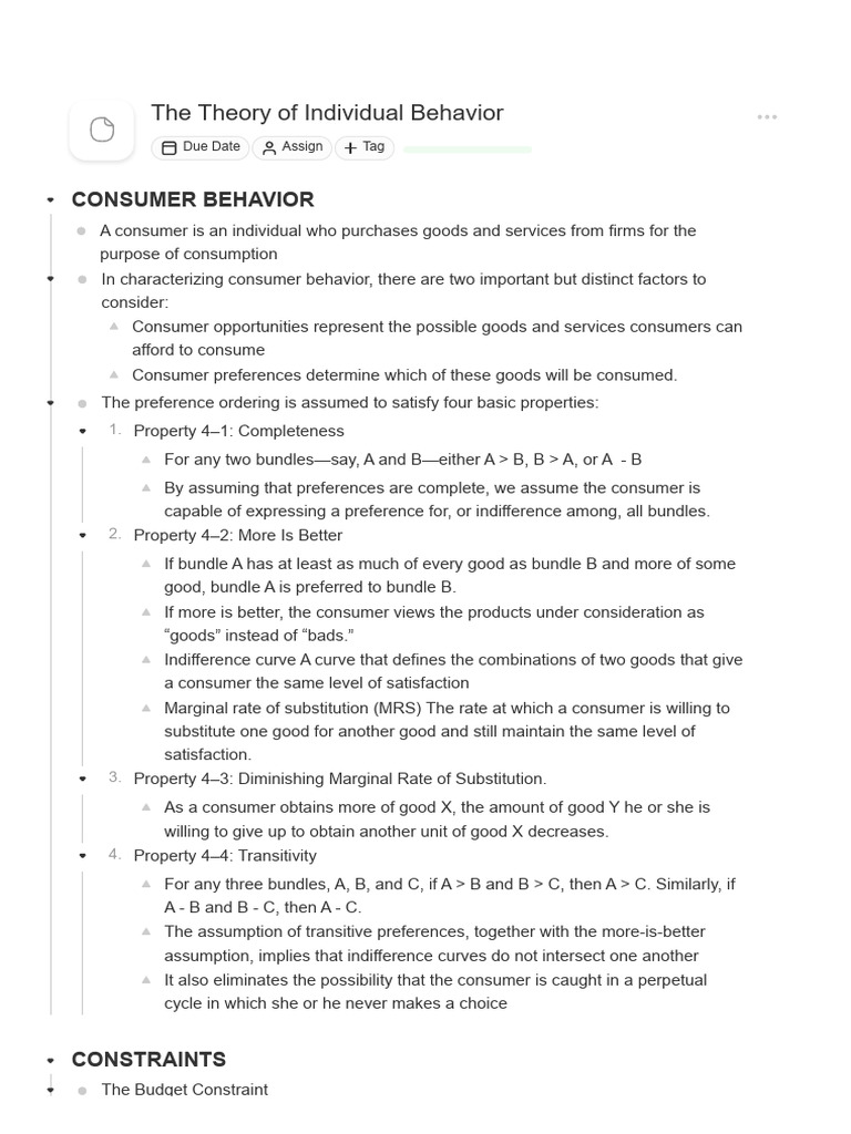 The Theory of Individual Behavior | PDF