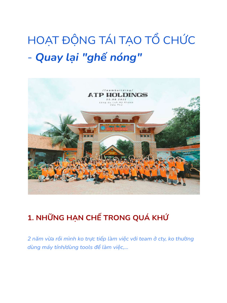 Ebook HOAT DONG TAI TAO To CHUC Quay Lai Ghe Nong Tran Thinh Lam | PDF