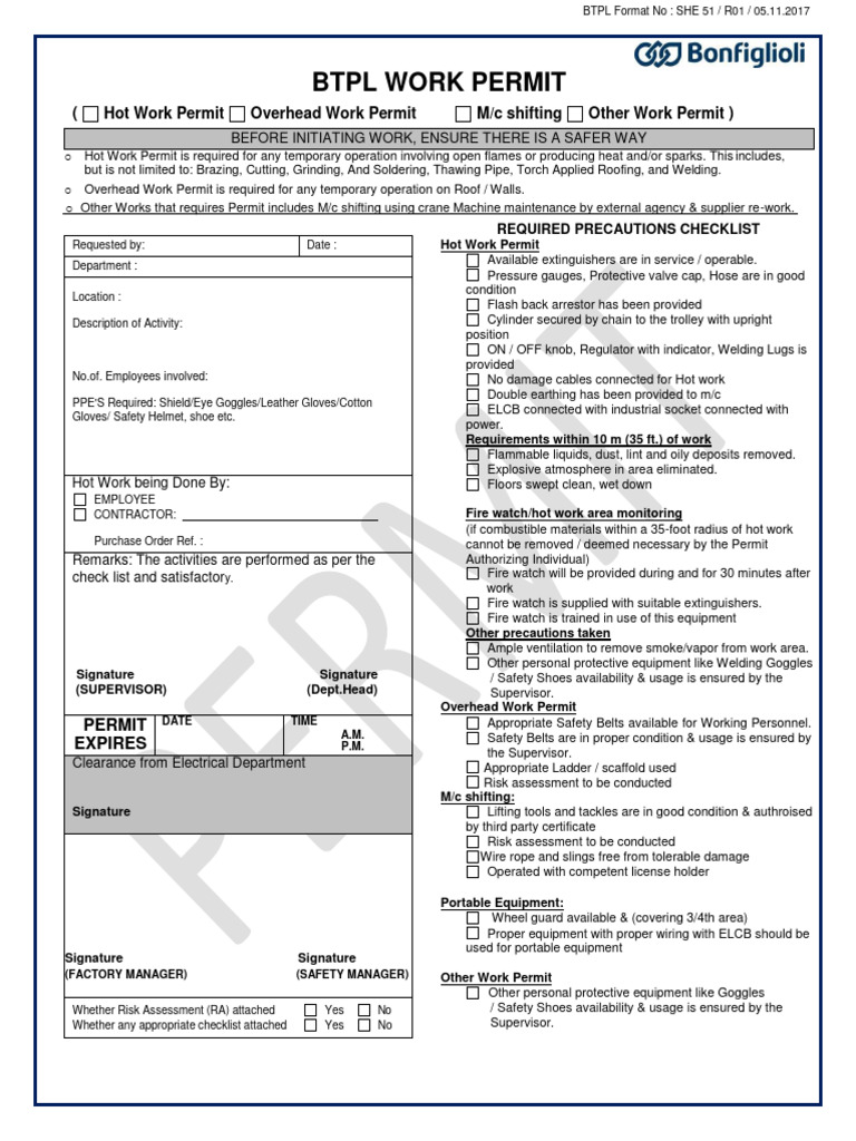 Work Permit 2020 | PDF | Welding | Construction
