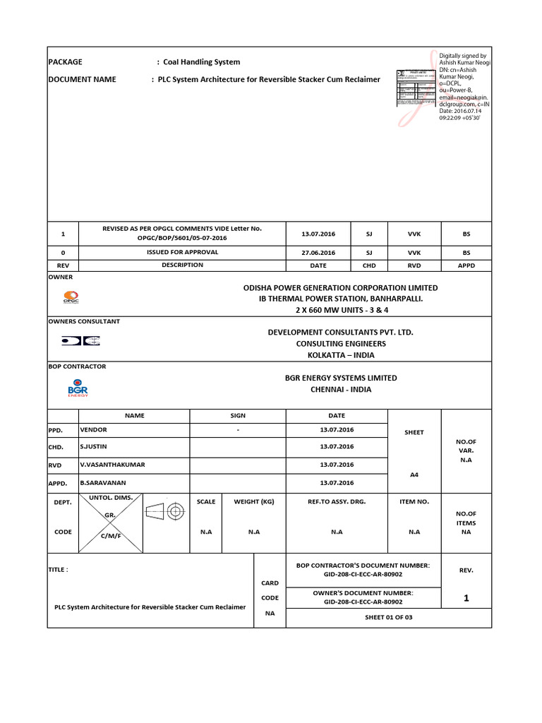 CUSTOMER - GID-208-CI-ECC-AR-80902 - Rev1 - PLC Configuration SCR | PDF | Input/Output ...