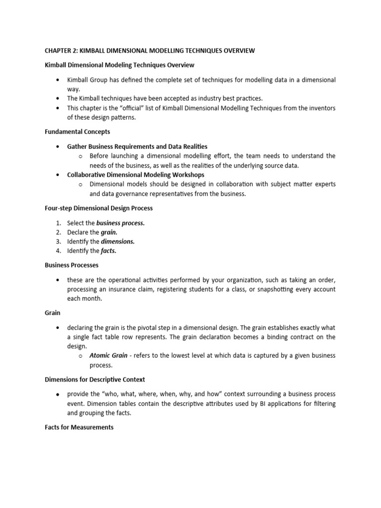 Chapter 2 Kimball Dimensional Modelling Techniques Overview | PDF ... Chapter 2 Kimball Dimensional Modelling Techniques Overview | PDF ...