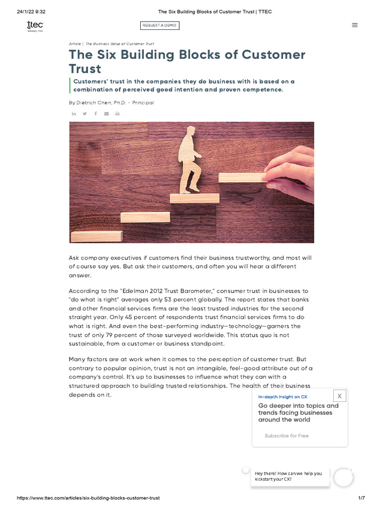 The Six Building Blocks of Customer Trust - TTEC | PDF