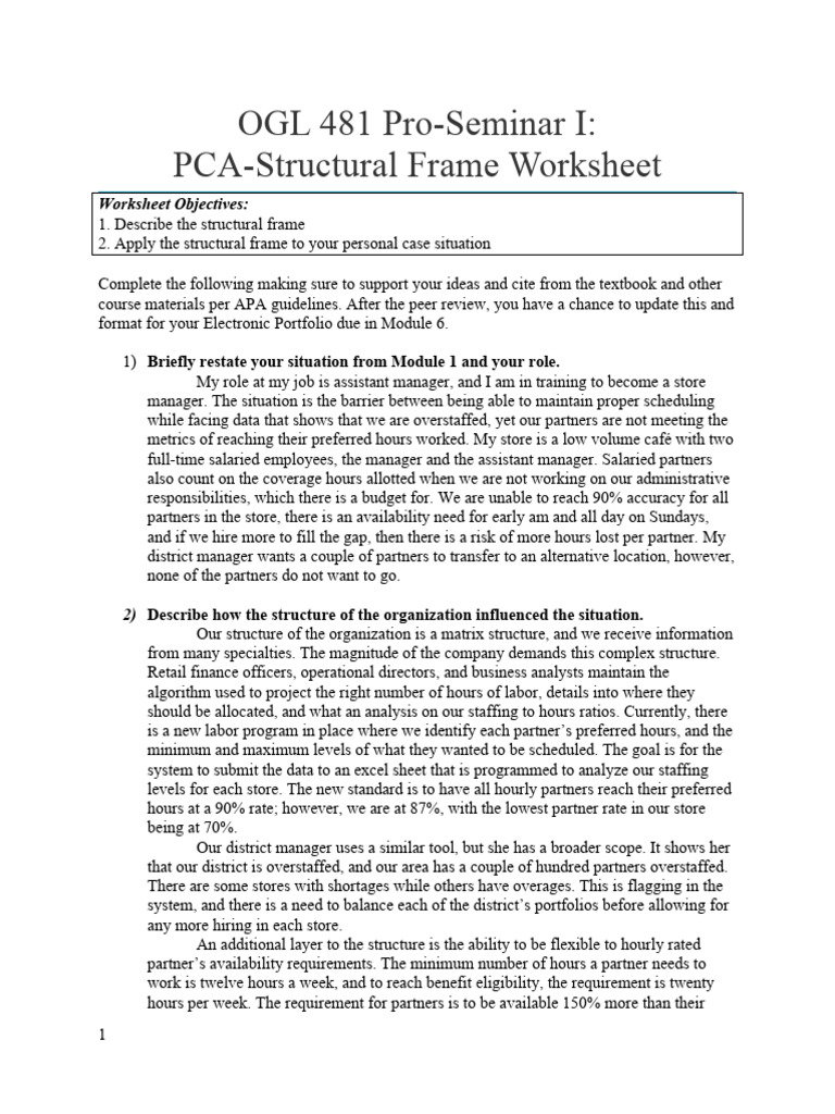 2 Structural Frame Worksheet | PDF | Business