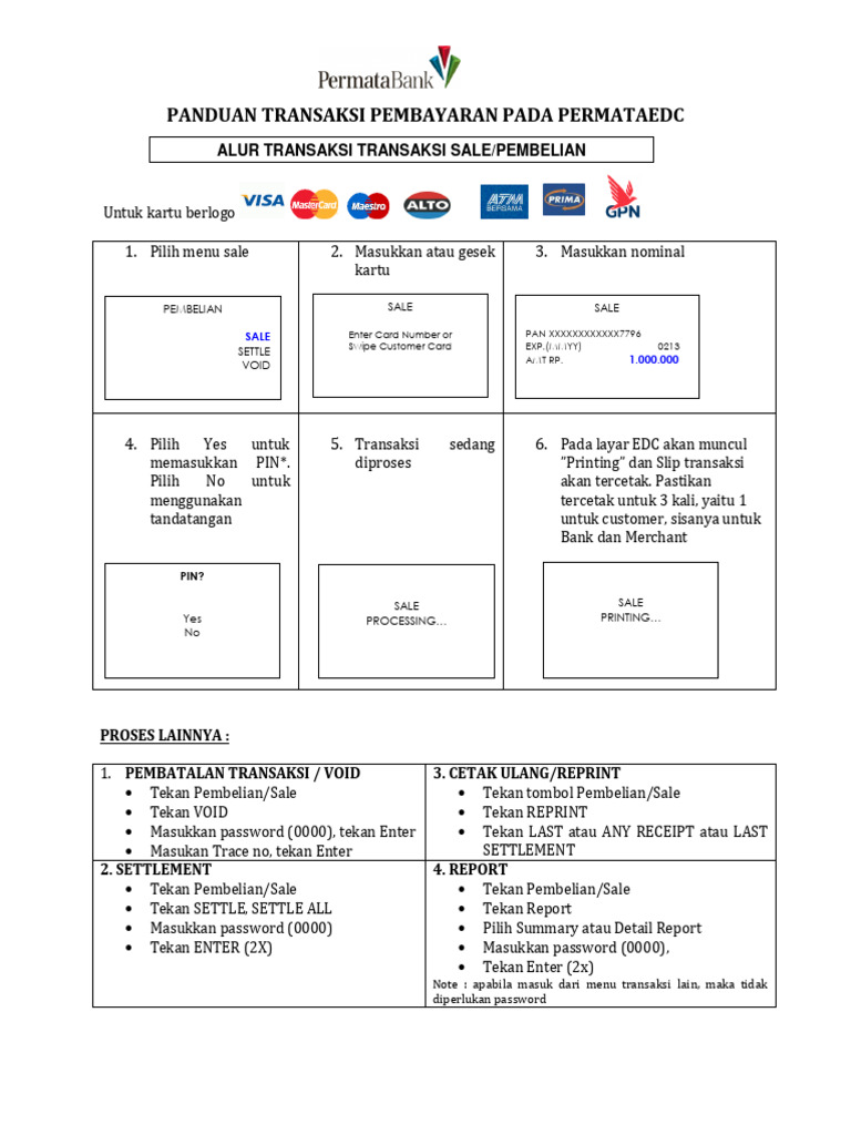 Panduan Settlement EDC Permata Bank | PDF | Bisnis | Pengelolaan ...