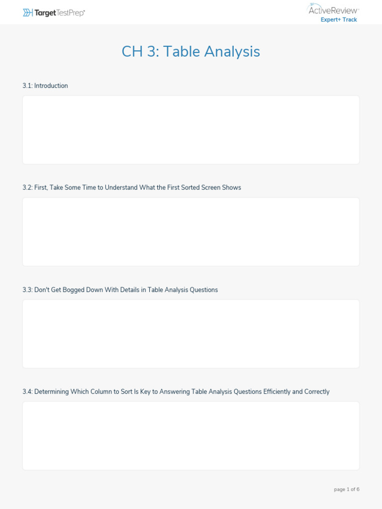 CH 3 Table Analysis Expert+ Track | PDF | Standard Deviation | Median
