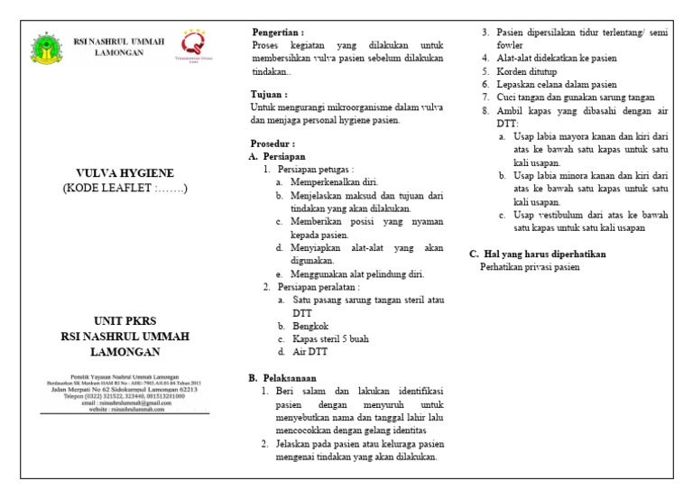 LEAFLET VULVA HYGIENE | PDF