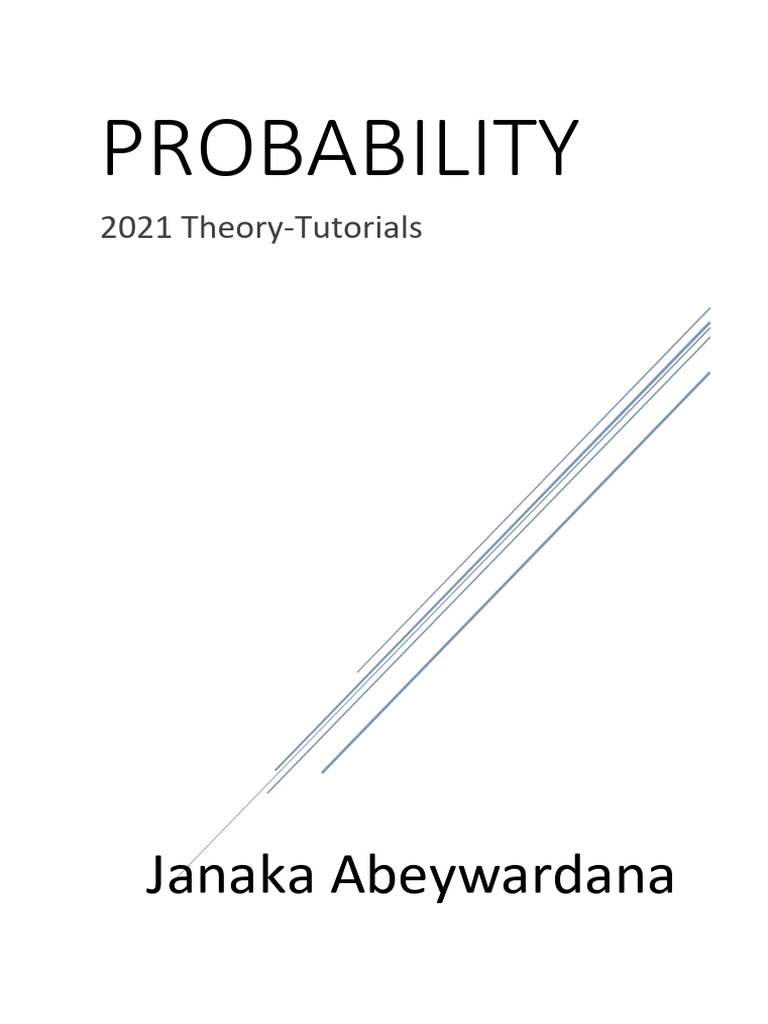 1-Probability Tutorial Pack | PDF