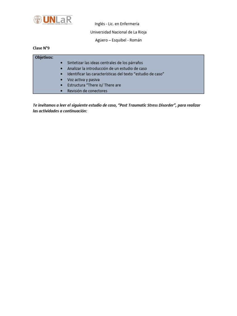 Clase N°9 - Claves de Corrección | PDF | Psychological Trauma ...