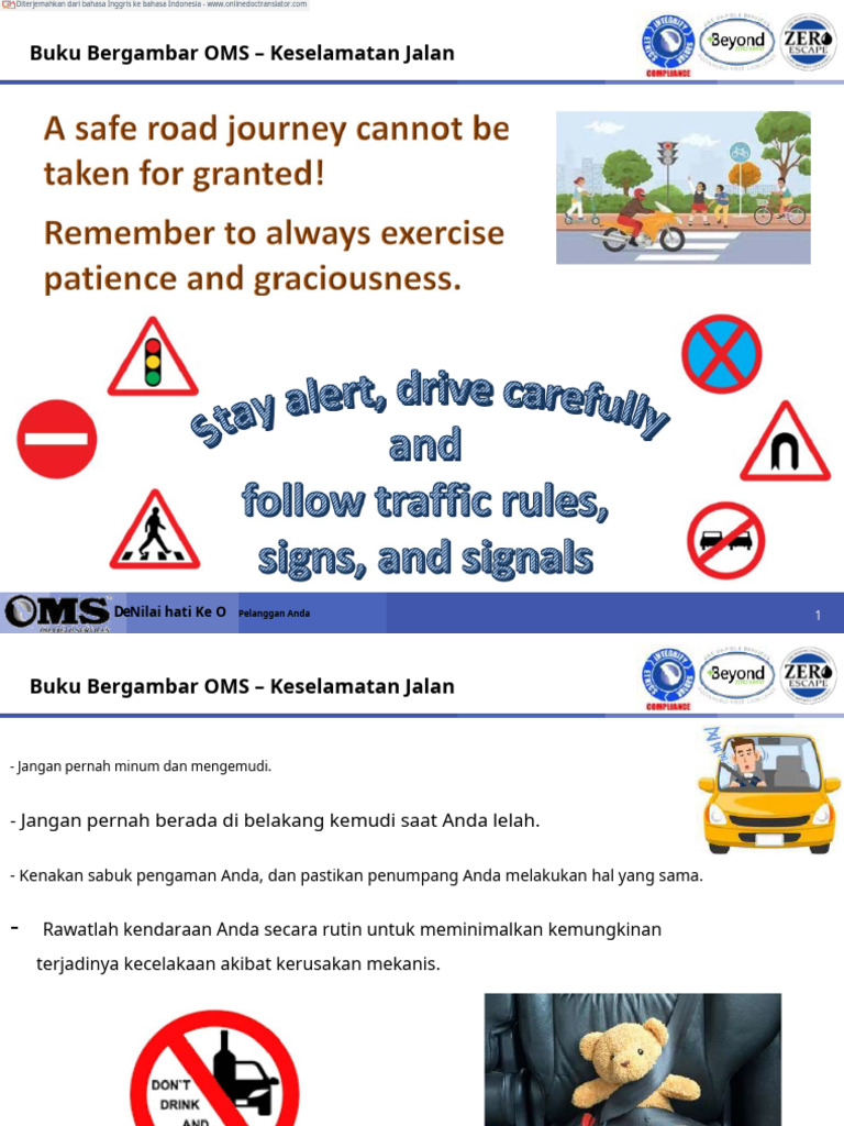 Picture Book - Road Safety Tips - En.id | PDF