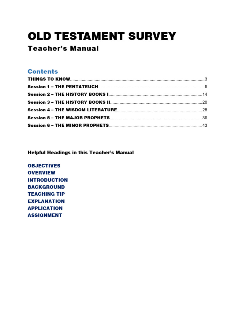 Old Testament Survey Overview | PDF | Books Of Kings | Ruth (Biblical ...