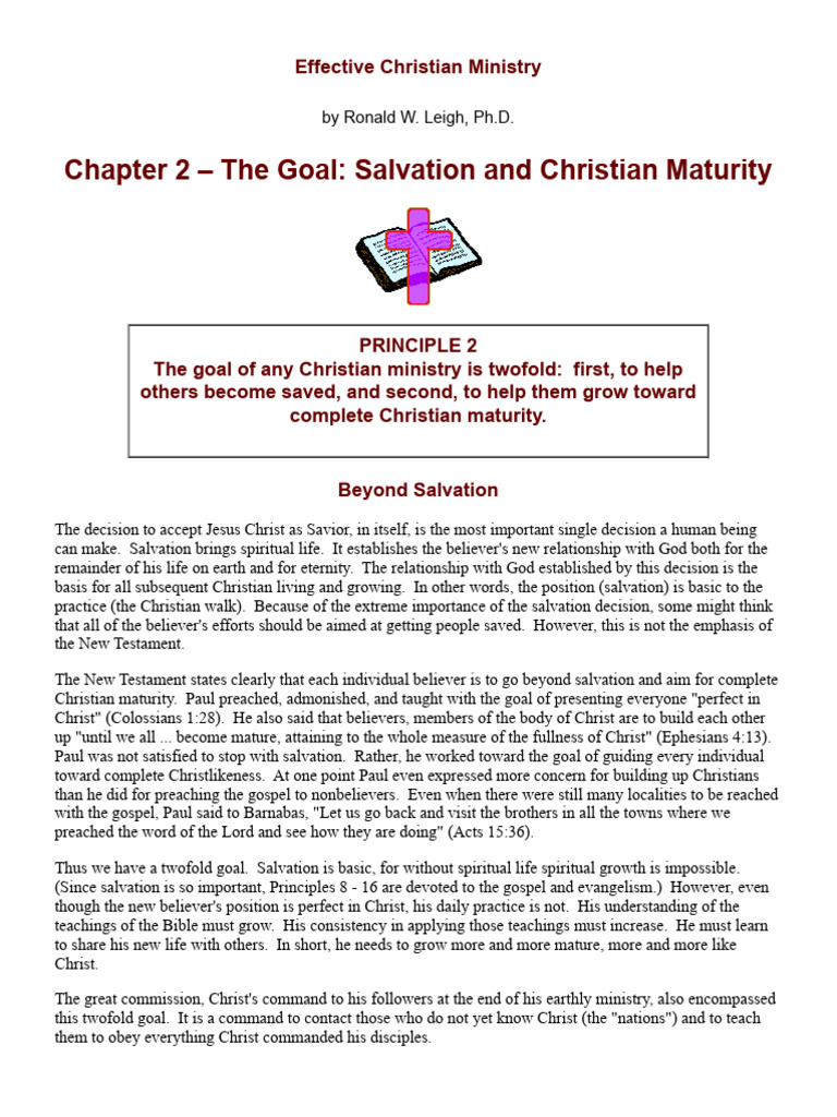 Christian Ministry: Salvation & Maturity | PDF | Jesus | Salvation