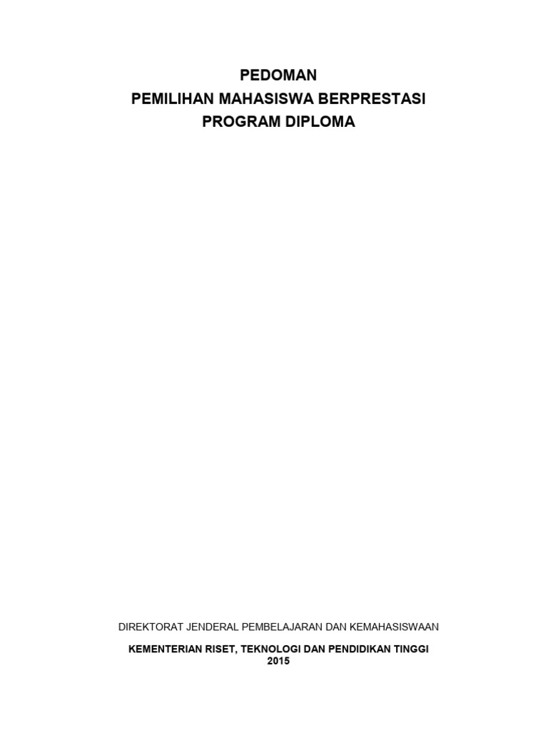 Pedoman Mawapres Diploma | PDF | Karier & Perkembangan | Bisnis