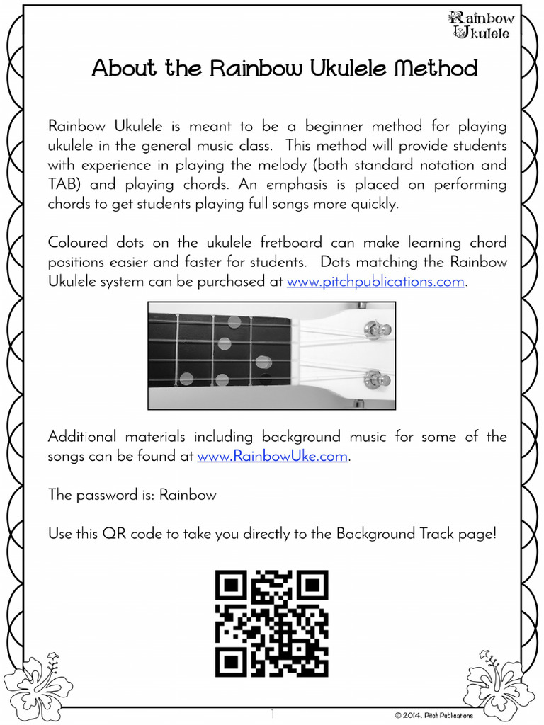 PP Rainbow Ukulele Student Method Book A4 British Terms PDF | PDF ...
